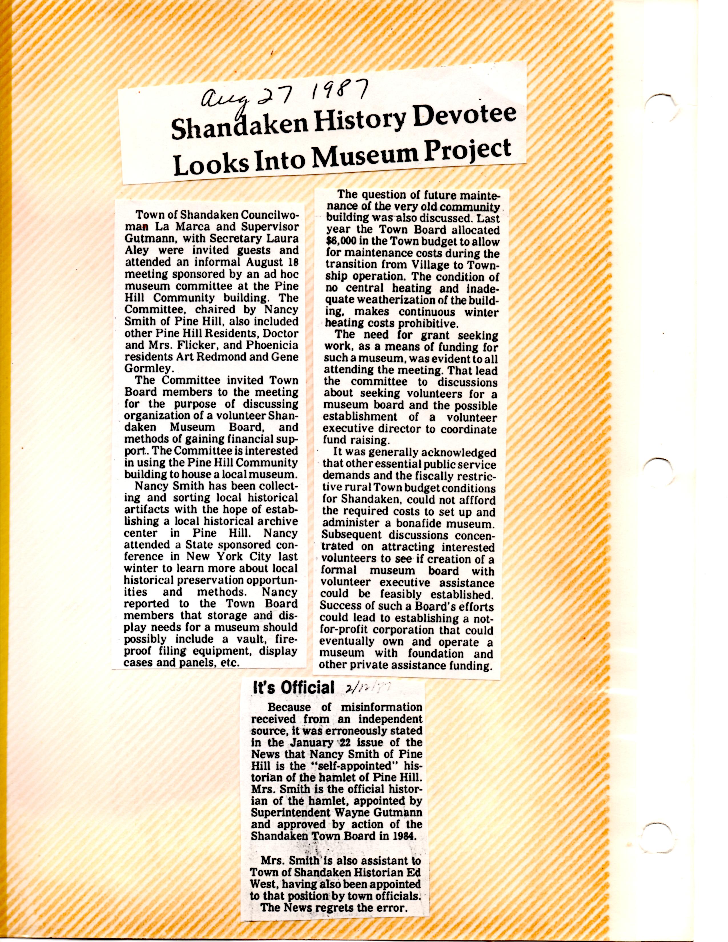 :: Shandaken Historical Museum